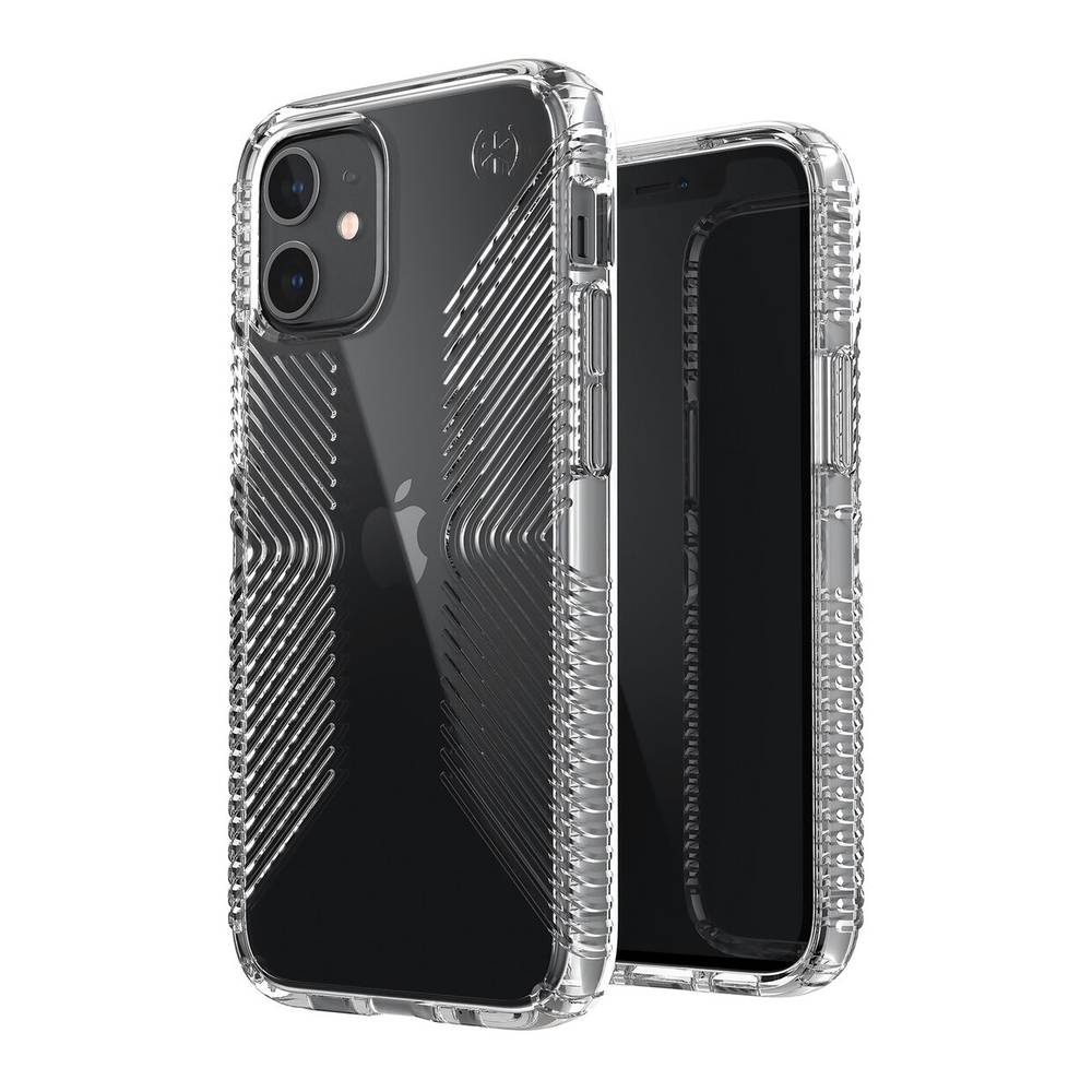 Speck Presidio Perfect-Clear iPhone 12 Mini Case with Grips (Clear ...