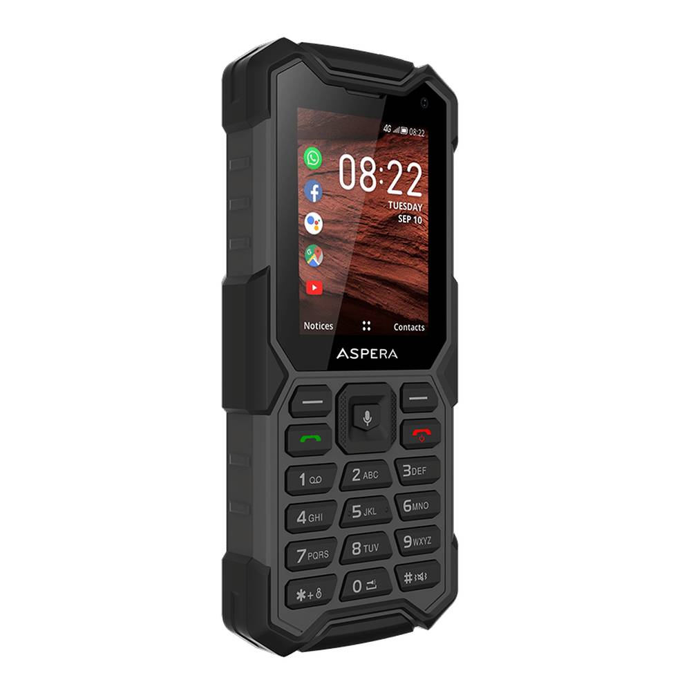 Aspera R40 4G/LTE IP68 Rated Rugged Mobile Phone (Black) | AUDITECH