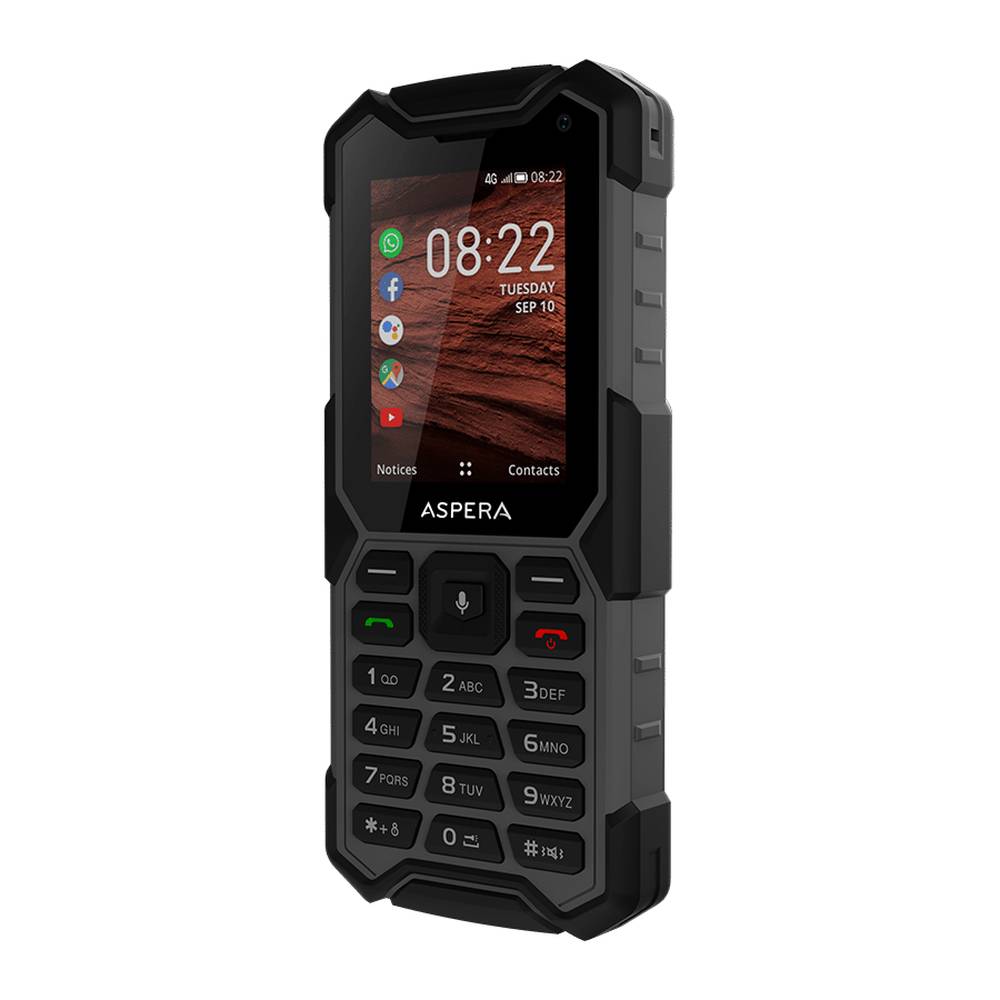 Aspera R40 4G/LTE IP68 Rated Rugged Mobile Phone (Black) | AUDITECH