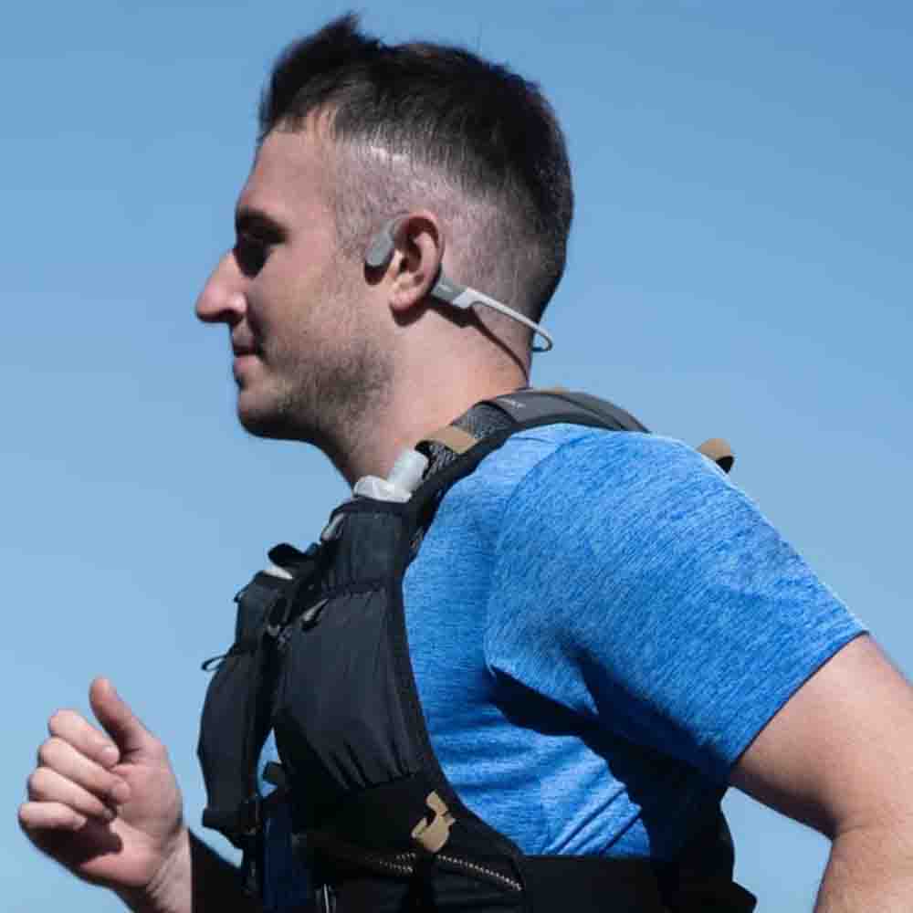 Shokz OPENRUN Open-Ear Bone Conduction Headphones (Bluetooth 5.1, IP67 ...