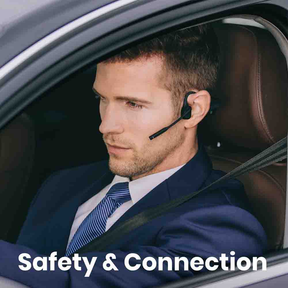 Shokz OPENCOMM UC Open-Ear Bone Conduction Stereo Headset (Bluetooth 5.1, IP55) - Black | AUDITECH