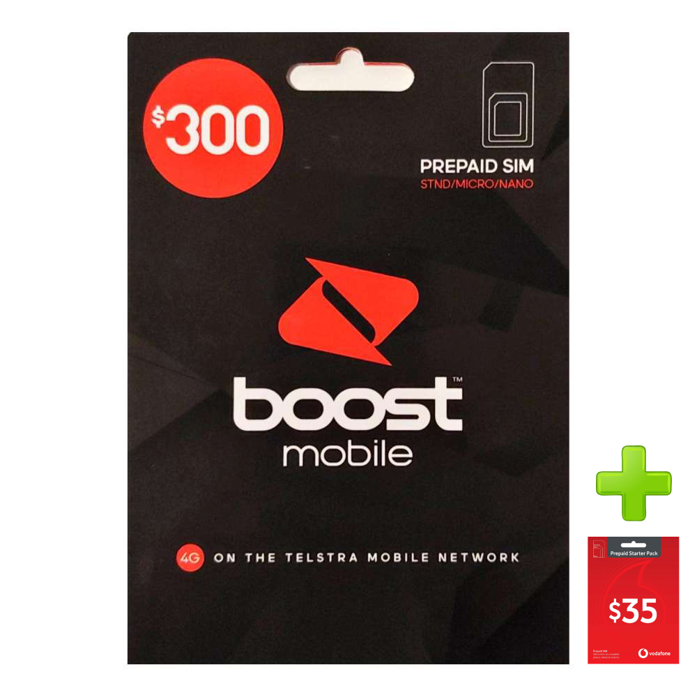Boost Mobile $300 300GB 12 Month Prepaid SIM Starter Kit | AUDITECH